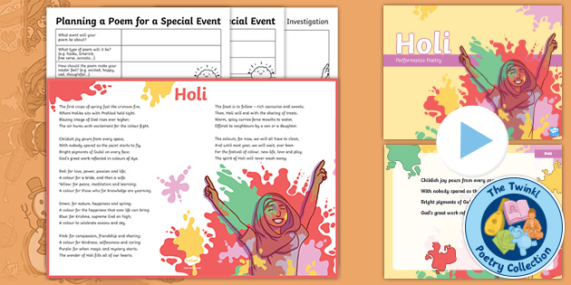 'Holi' – Hinduism Festival Rhyming Poem for KS2